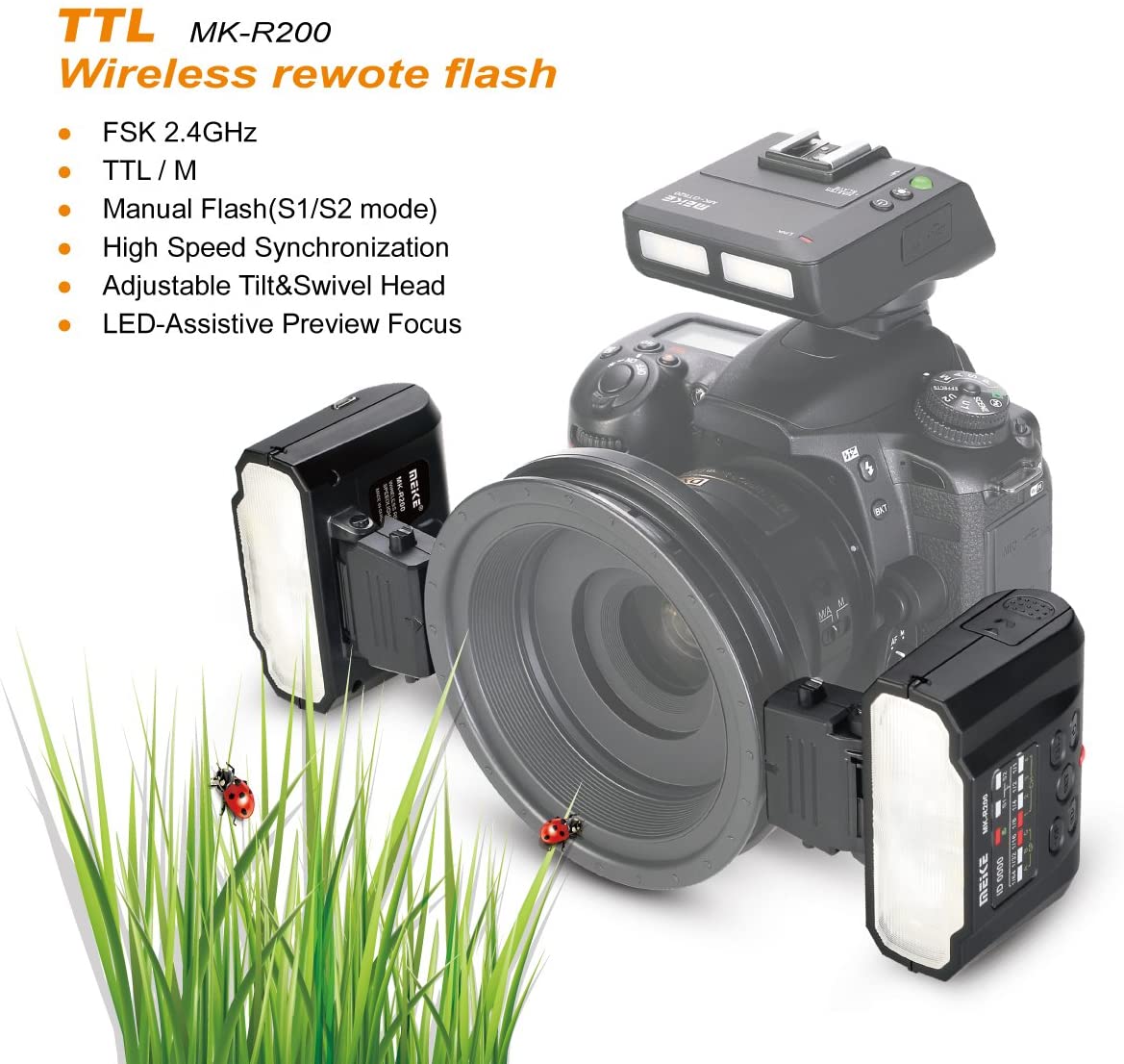 Meike MK-R200SII 2.4GHz Wireless Remote Flash for Sony Cameras